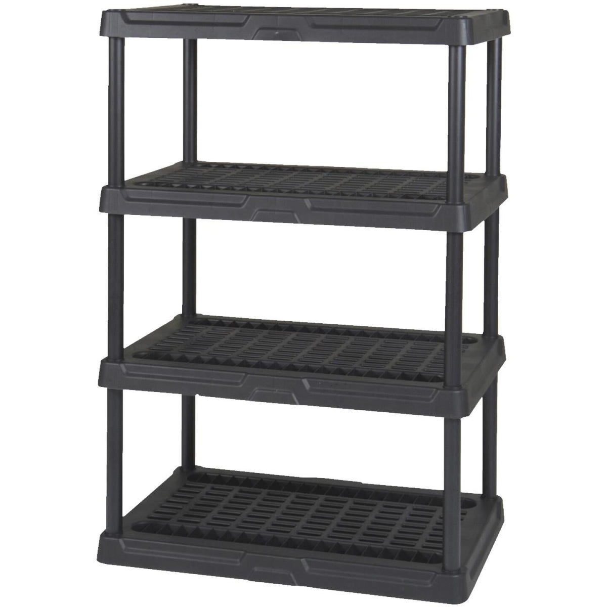 Contico 54 In. x 36 In. x 18 In. 4-Tier Ventilated Black Resin Plastic ...